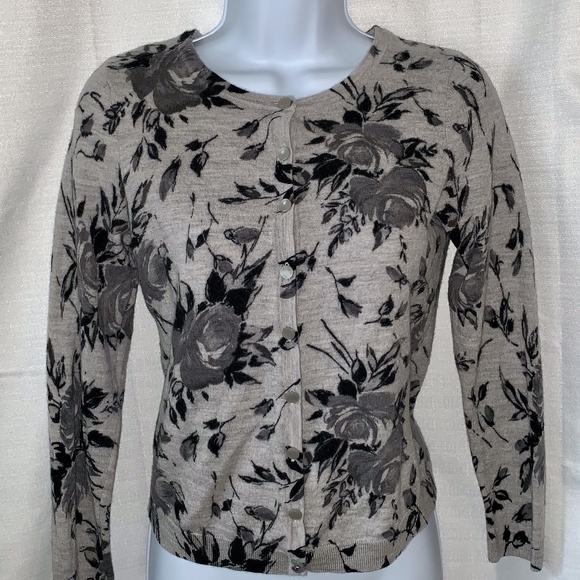 Talbots | Sweaters | Euc Talbots Merino Wool Floral Cardigan | Poshmark